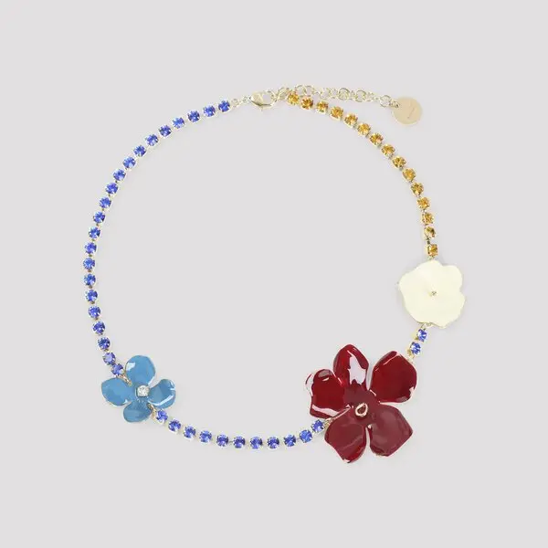 Marni Flower-embellishment Chain Necklace - Red