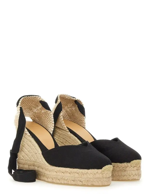 CastaÑer Wedge Espadrille Sandals - Black