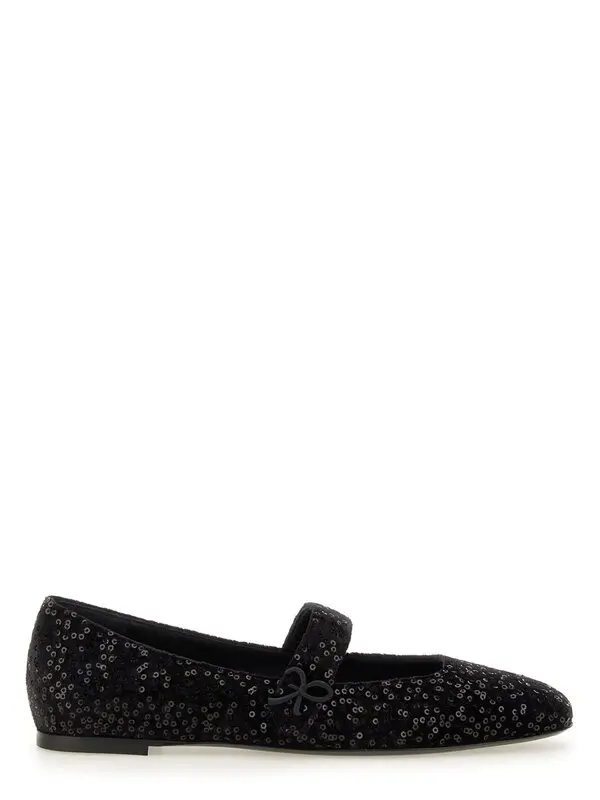 Roberto Festa Embellished Ballet Flats With Bow Detailing - Black