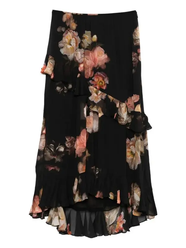 Zimmermann Hypnotic Asymmetric Midi Skirt - Black