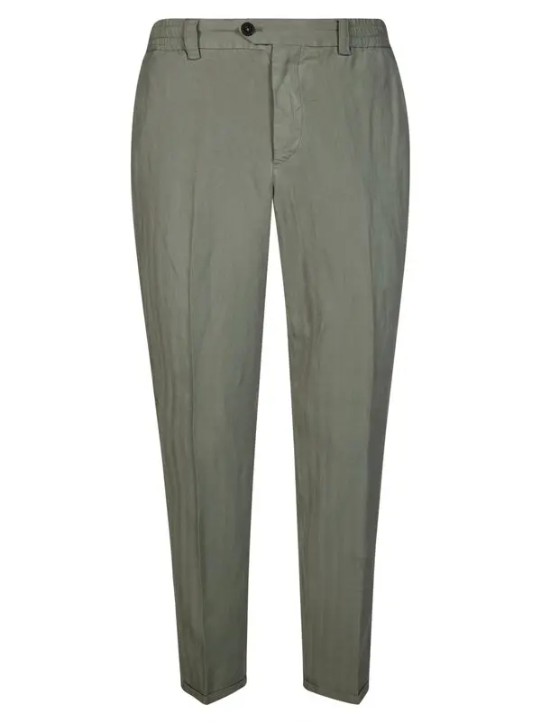 PTO1 Elastic Waist Carrot Fit Trousers - Verde