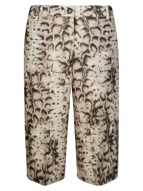 Pinko Bermuda Shorts With Snake Print