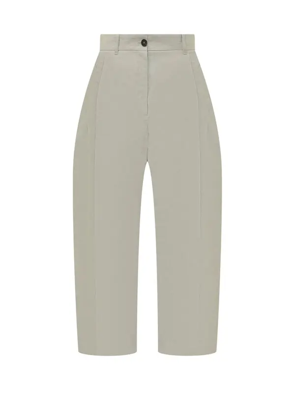 Studio Nicholson Curved Hem Mini Trousers With Pleats - Bone