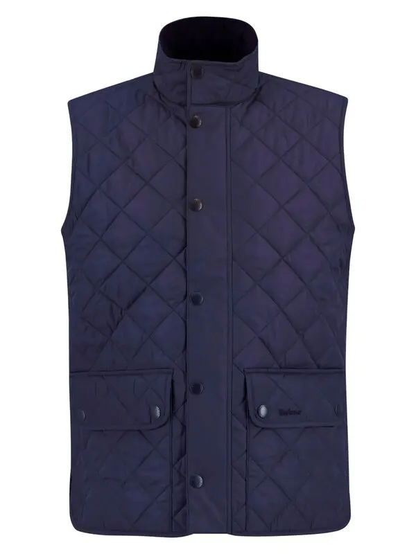 Barbour Quilted Point Collar Front Button Closure Sleeveless Vest For - Blue