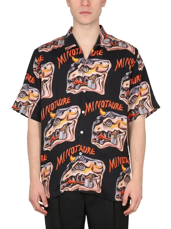 ENDLESS JOY Minotaur 100% Tencel Short Sleeve Shirt - Black