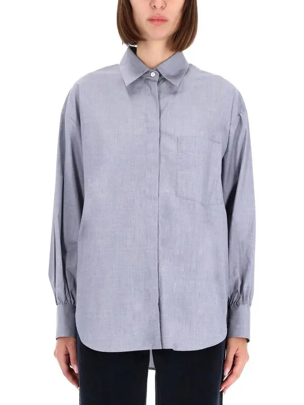 Aspesi Oversized Cotton Button-up Shirt - Azure