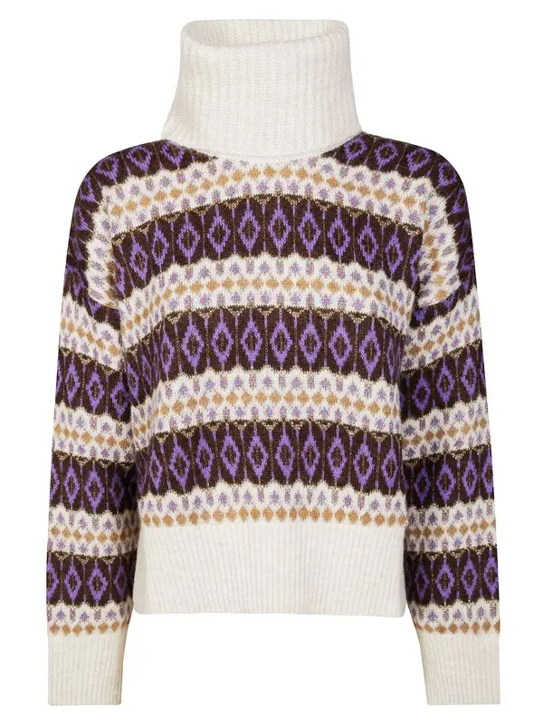 LIUJO Striped Turtleneck Sweater For