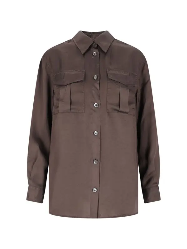 Aspesi Mod.5489 Shirt With Classic Collar - Brown