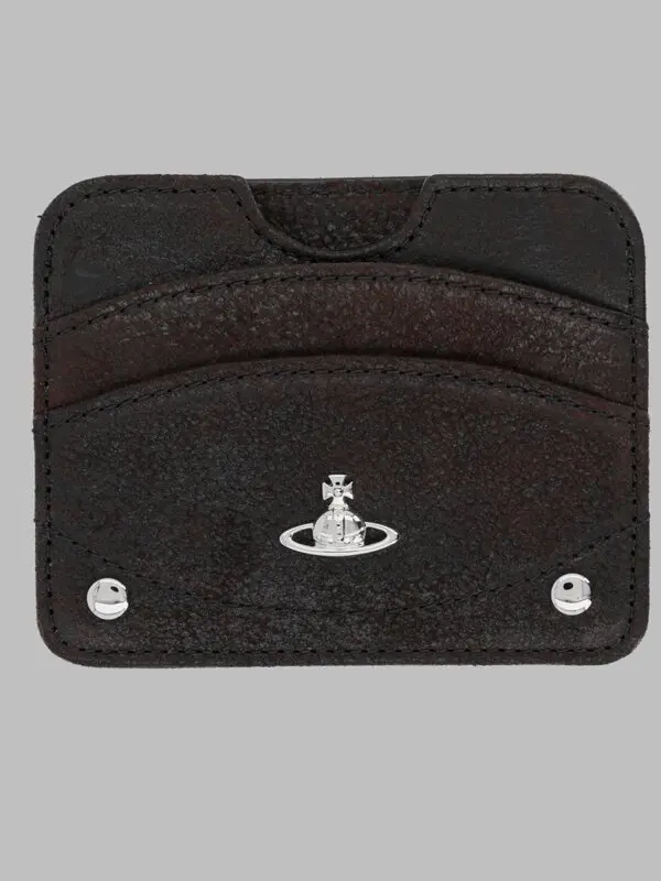 VIVIENNE WESTWOOD Leather Card Holder Wallet - Brown