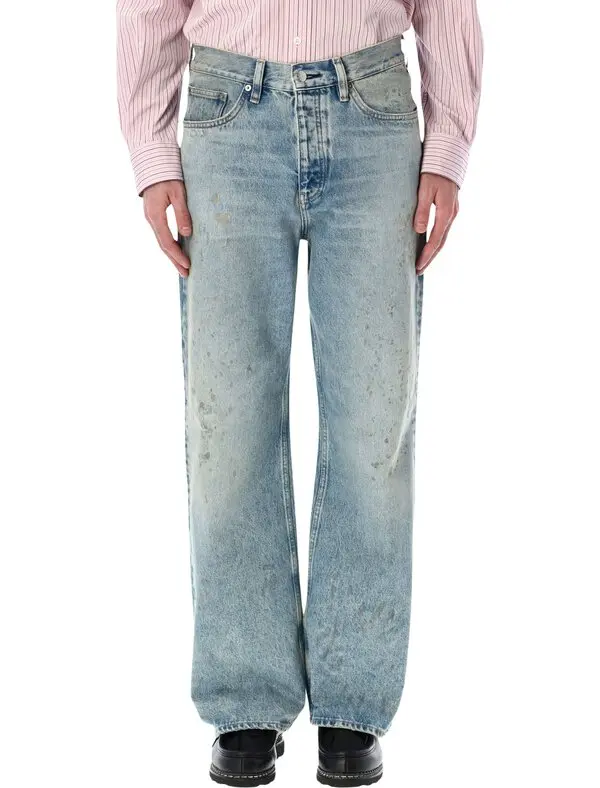 SUNFLOWER High-waist Relaxed Straight Leg Jeans - Paint Worn