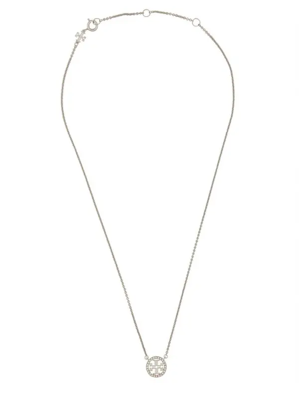 Tory Burch Logo Embellished Necklace - Silver