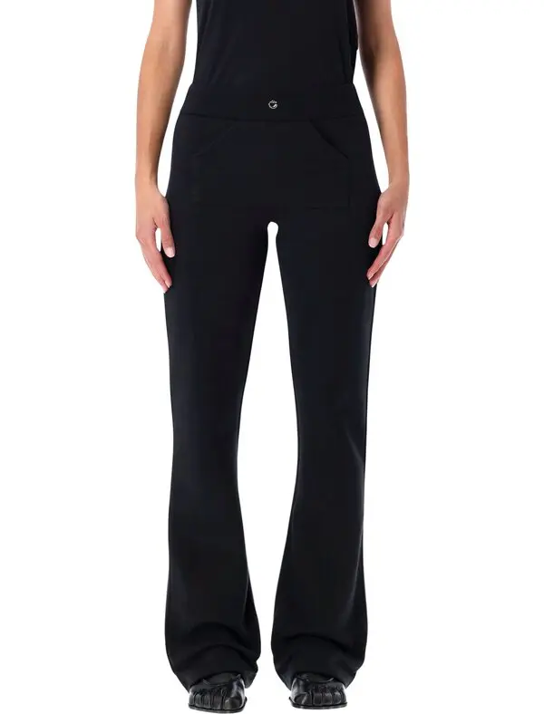 Coperni Jersey Trousers With Metallic Logo Plaque - Black