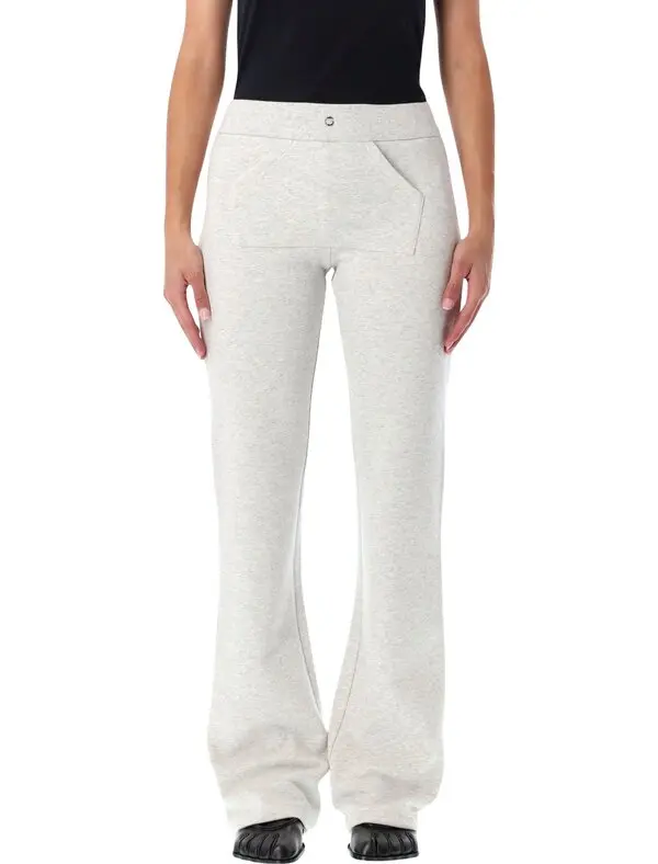 Coperni Low-waist Organic Cotton Jogging Pants With Metallic Logo Plaque - Grey