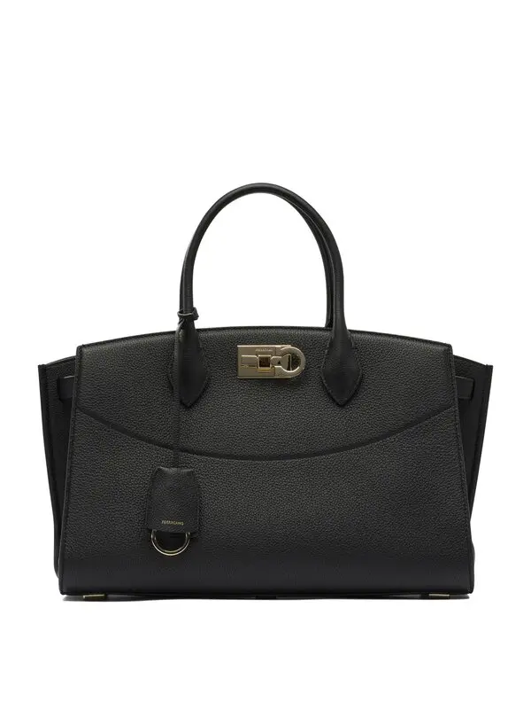 FERRAGAMO Soft Studio Bag - Black