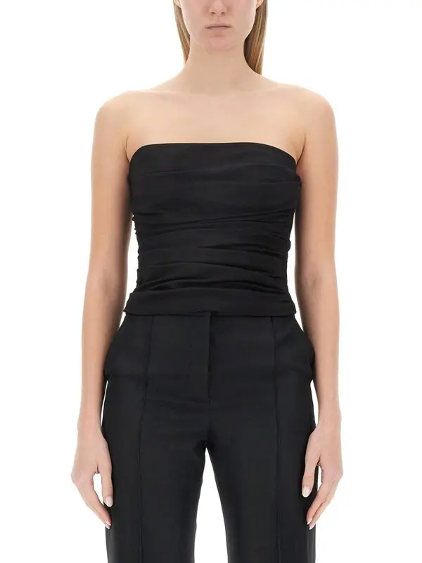 Moschino Strapless Draped Top - Black