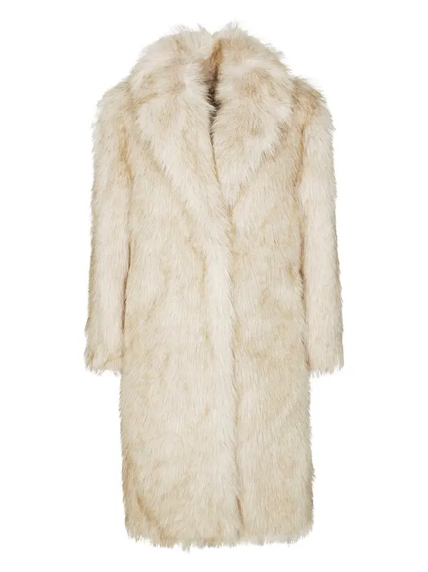 Liu Jo Long Faux Fur Coat - Beige