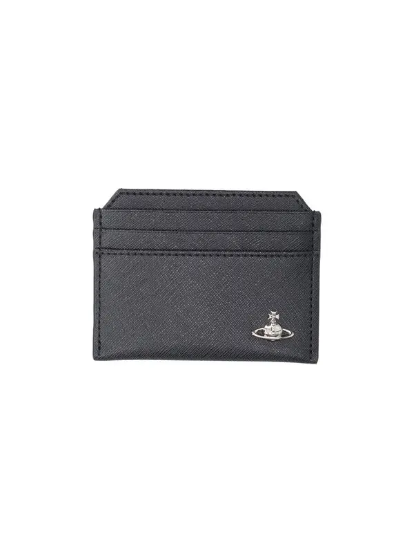 VIVIENNE WESTWOOD Saffiano Card Holder Wallet - Black