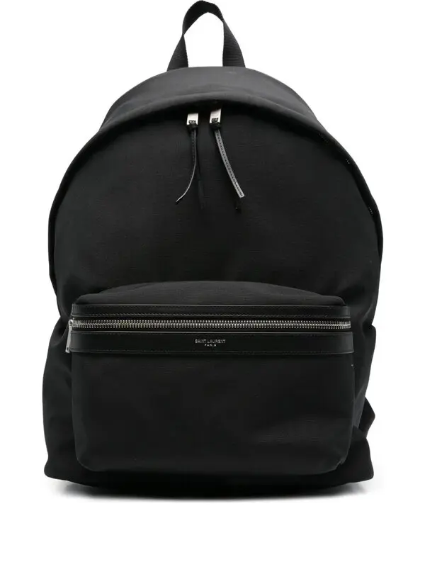 Saint Laurent City Backpack In Canvas, Nylon, And Leather - Black