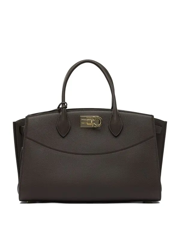 FERRAGAMO Studio Soft Medium Handbag - Brown