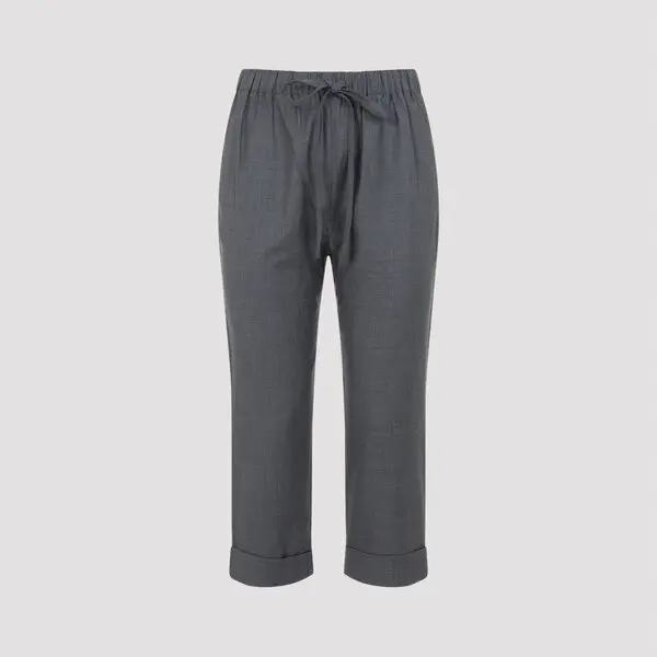 Co Turn Up Cuff Jogger In Wool - Grey