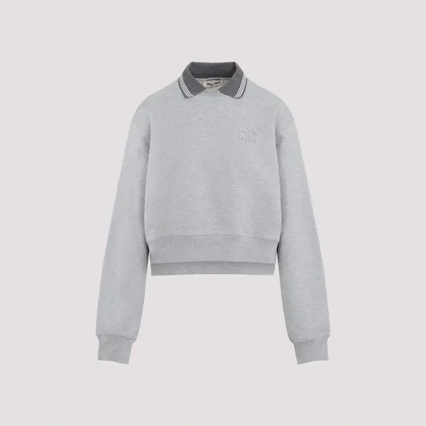 Miu Miu Mélange Cotton Sweatshirt - Grey
