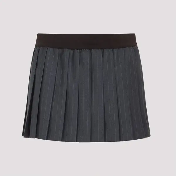 Miu Miu Pleated Pinstripe Miniskirt
