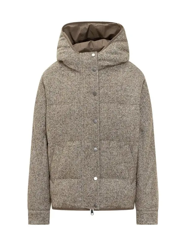 Brunello Cucinelli Hooded Down Jacket - Marrone