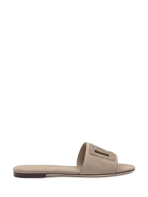 Dolce & Gabbana Embellished Cashmere Slides