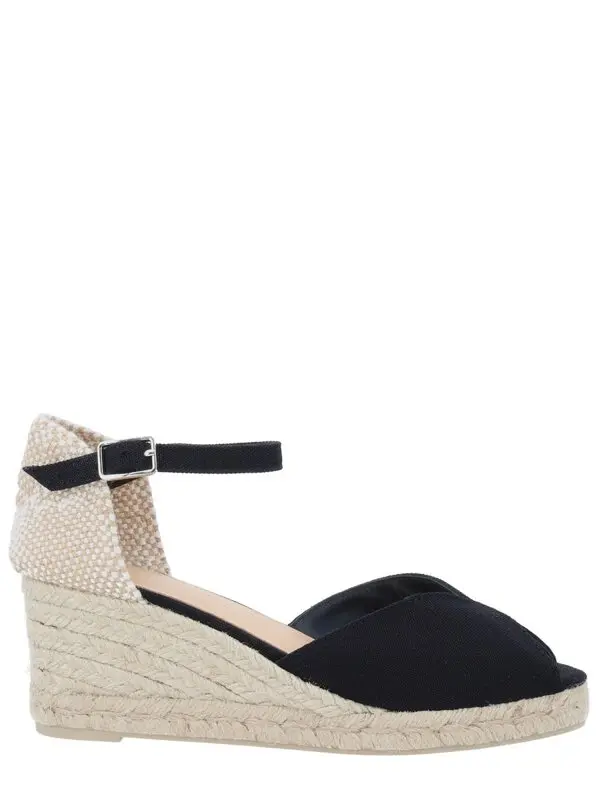 CastaÑer Stylish Heeled Espadrilles - Black