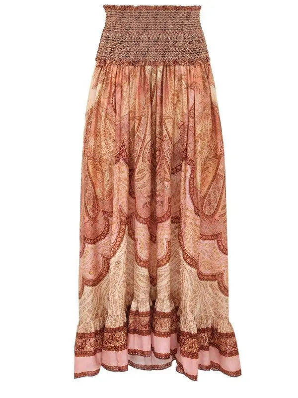 Zimmermann Wanderlust Silk Maxi Skirt - Multicolour