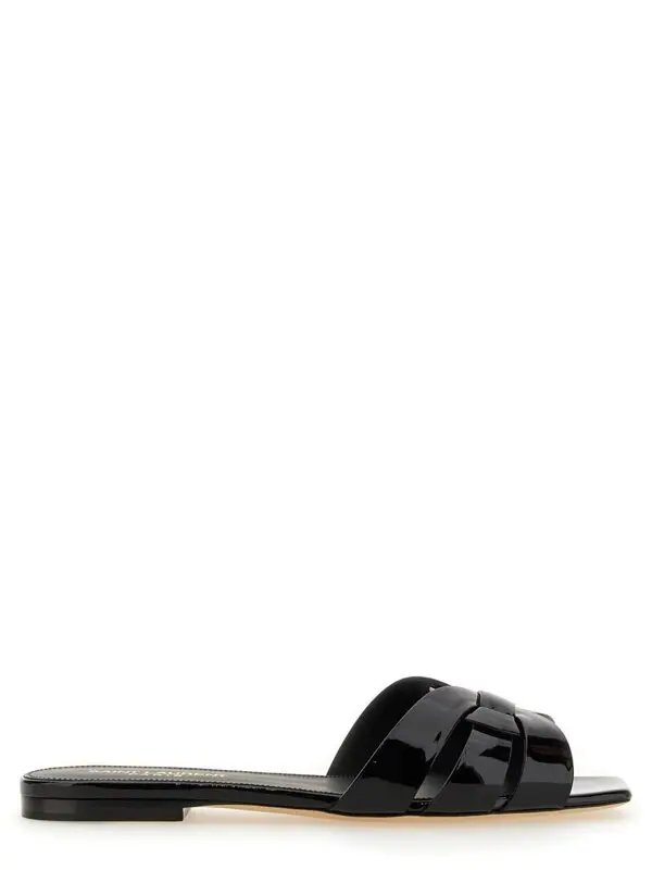Saint Laurent Tribute Flat Sandals - Black