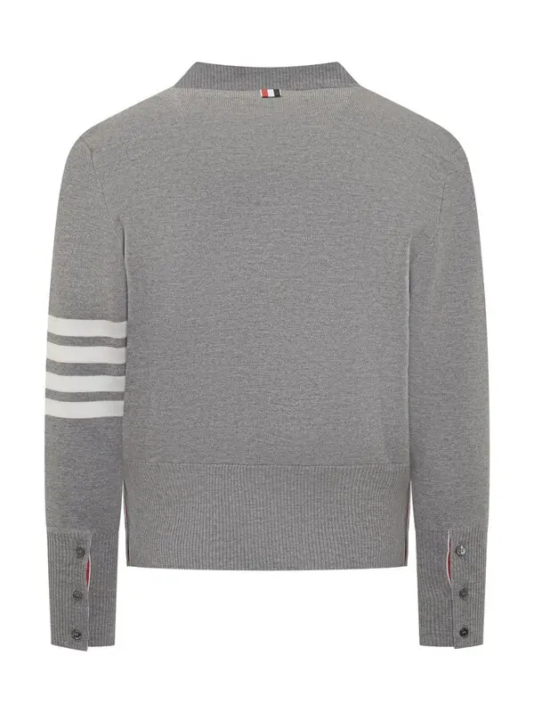 Thom Browne V-neck Cardigan With Signature Stripes