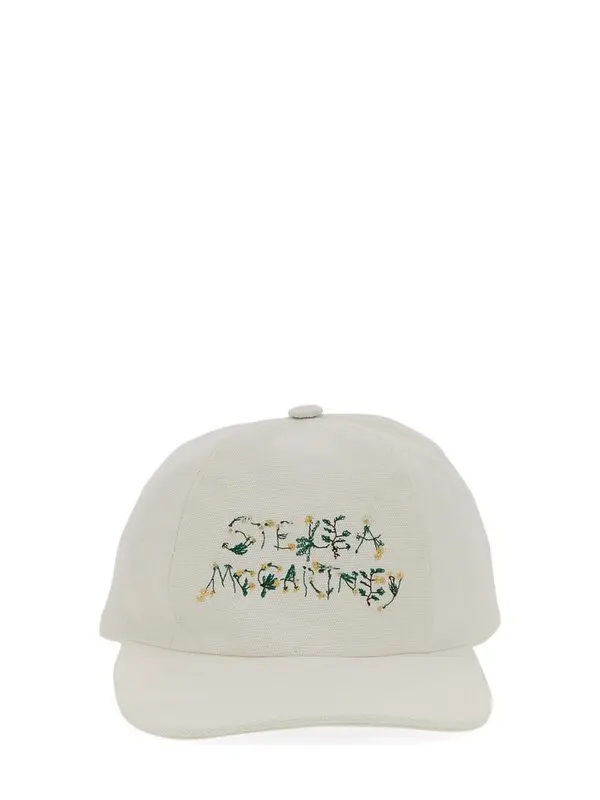 Stella McCartney Embroidered Baseball Cap - White
