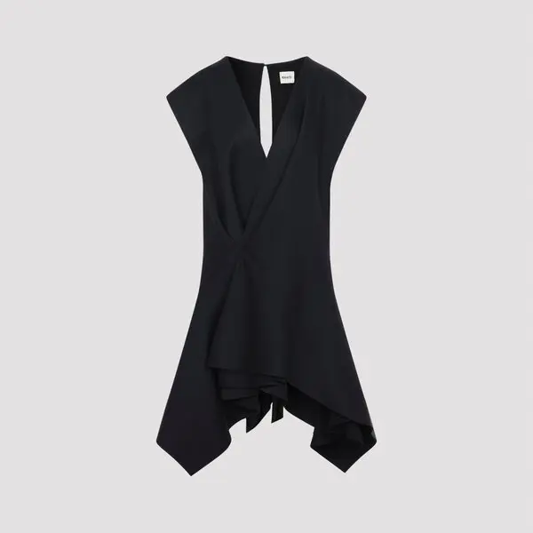 Khaite Slit-detail Sleeveless Midi Dress - Black