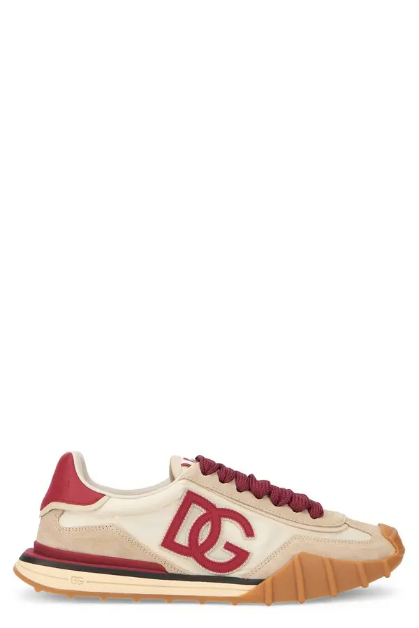 Dolce & Gabbana Low-top Sneakers With Side Logo - Beige