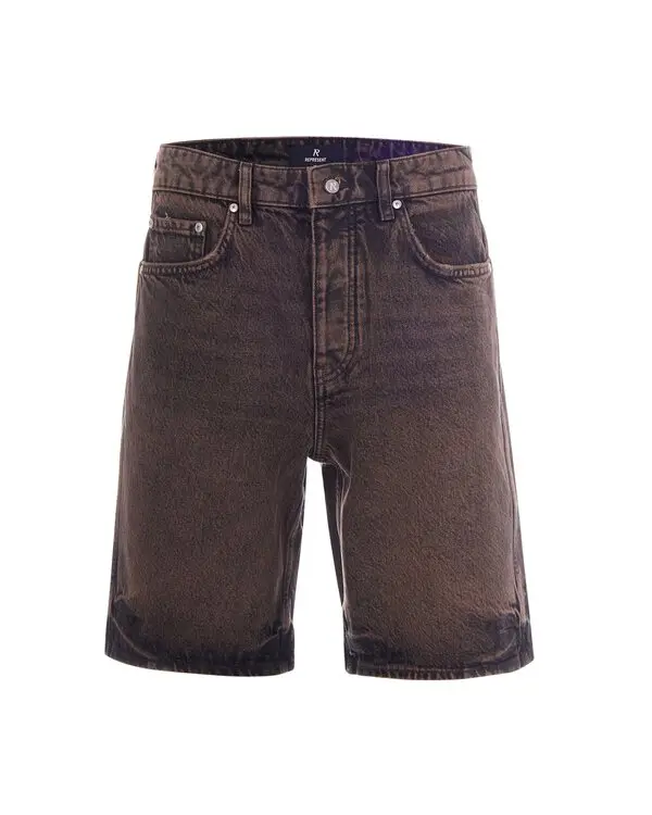REPRESENT Distressed Denim Shorts - Bark