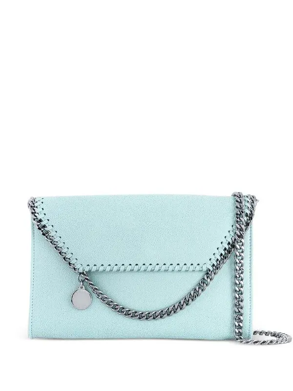 Stella McCartney Mini Shoulder Bag With Engraved Medallion Charm - Azzurro