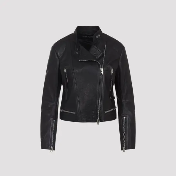 TOM FORD Steam Finished Nappa Leather Racer Jacket - Black