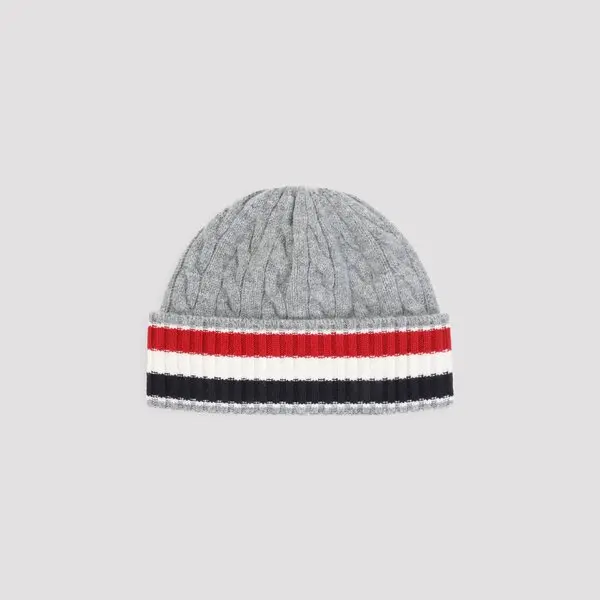 Thom Browne Ribbed Virgin Wool Hat - Grey