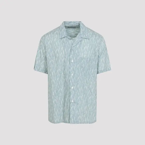 Canali Printed Linen And Cotton Boxy-fit Shirt - Green