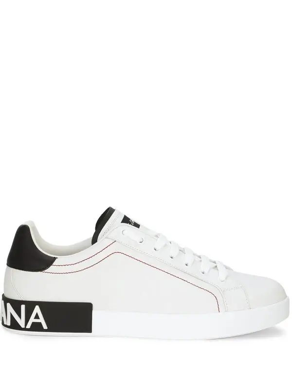 Dolce & Gabbana Contrasting Heel Tab Sneakers With Rubber Logo