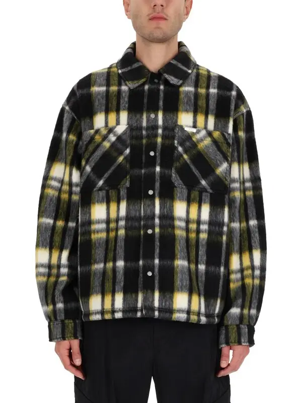 REPRESENT Plaid Button-up Overshirt - Black