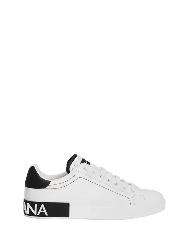 Dolce & Gabbana Calfskin Nappa Portofino Sneakers For - White