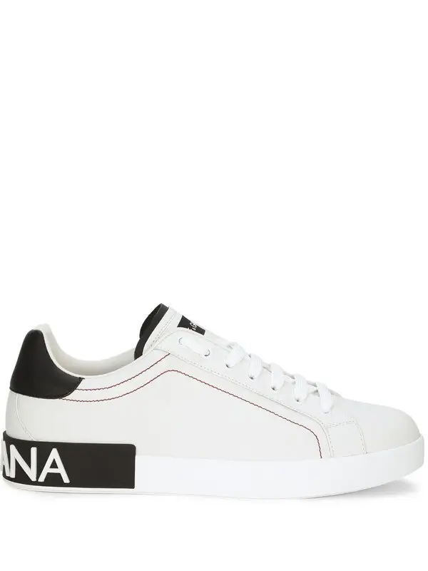 Dolce & Gabbana Calfskin Nappa Portofino Sneakers - White