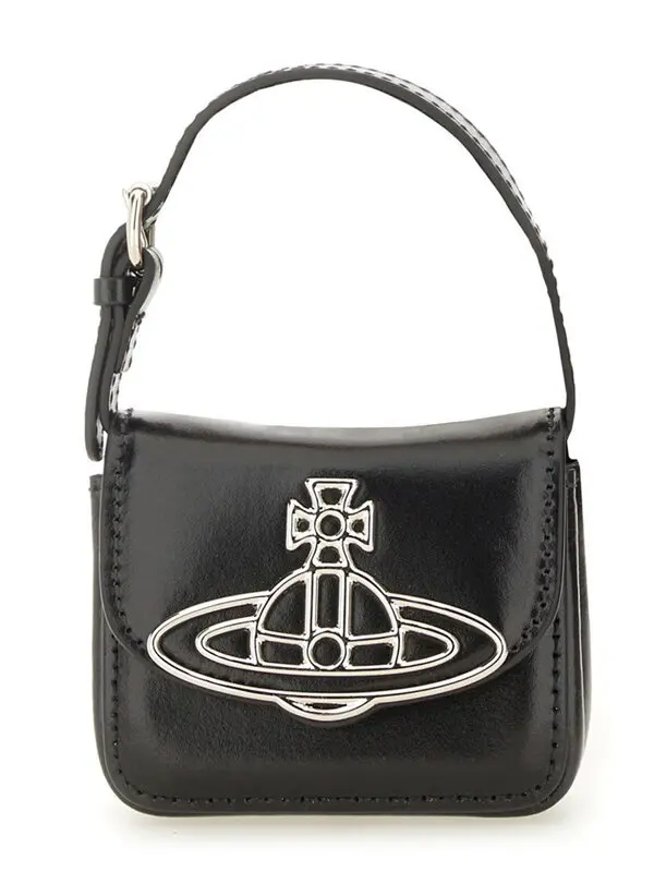VIVIENNE WESTWOOD Mini Linda Handbag In Smooth-grain Leather - Black