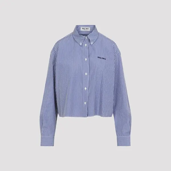 Miu Miu Striking Cotton Striped Shirt For