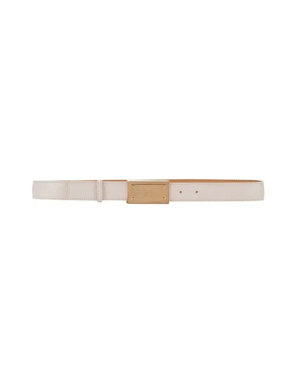 Elisabetta Franchi Mini Belt With Gold Tone Buckle - Bianco