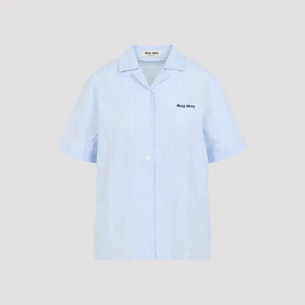 Miu Miu Short-sleeve Mini Cotton Shirt For