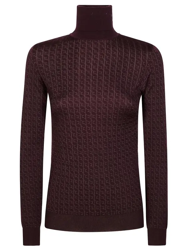 Elisabetta Franchi Luxe Wool Turtleneck Sweater - Rosso