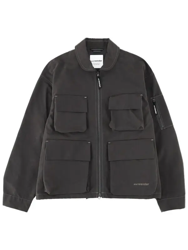 AND WANDER Pocket Zip Jacket - Grey